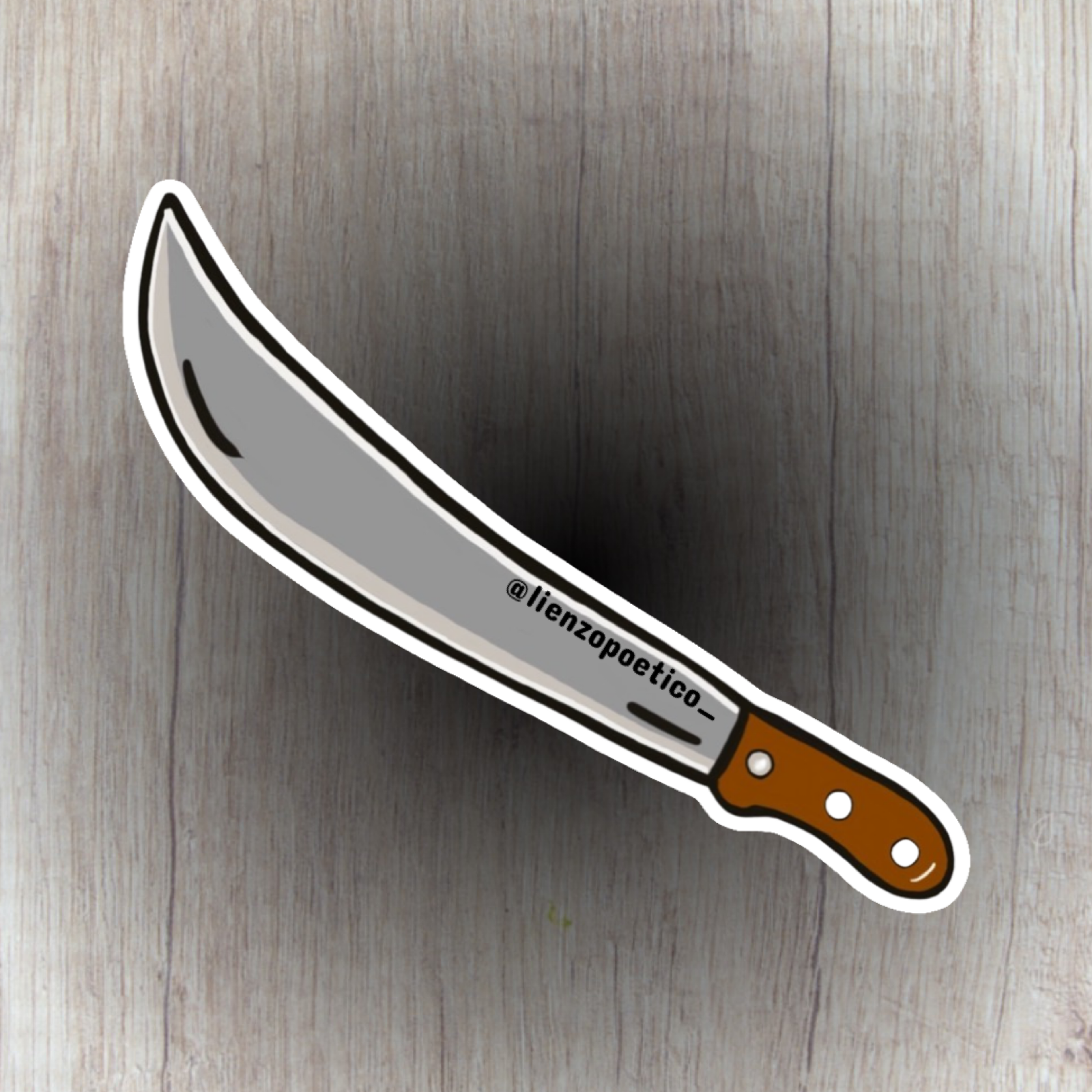 Sticker de Machete – Lienzo Poético