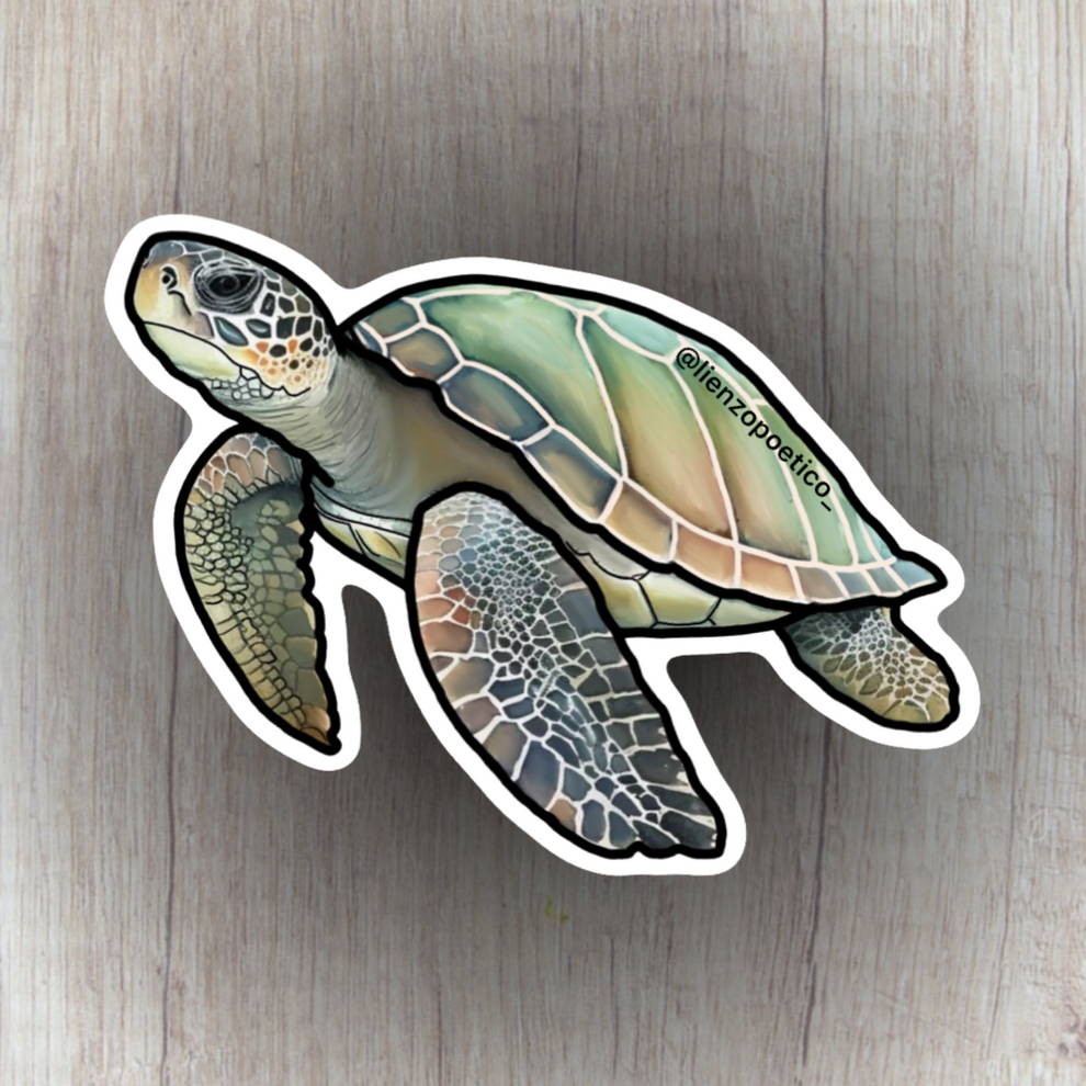 Sticker de Tortuga de mar – Lienzo Poético