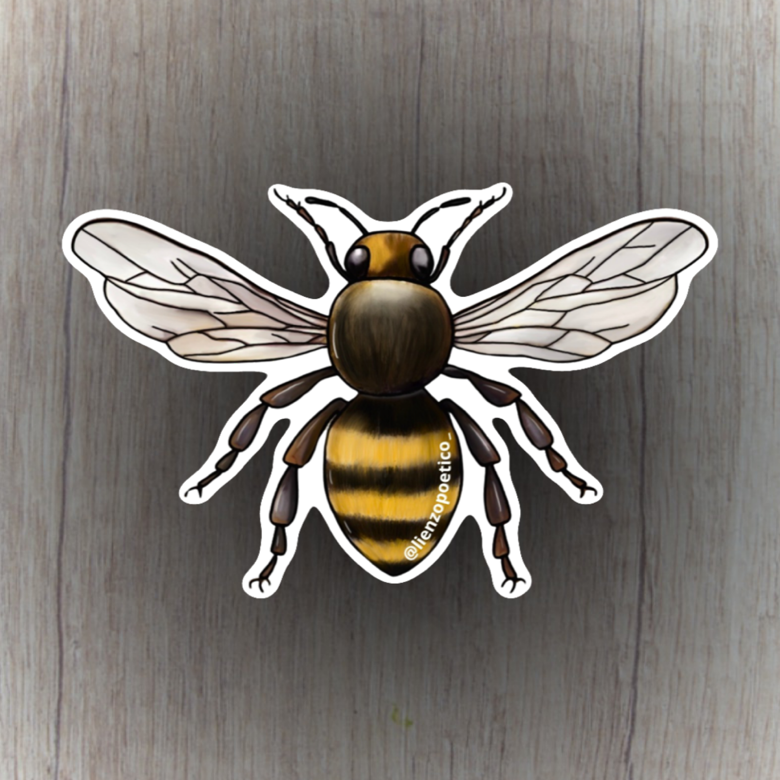 Sticker de Abeja – Lienzo Poético